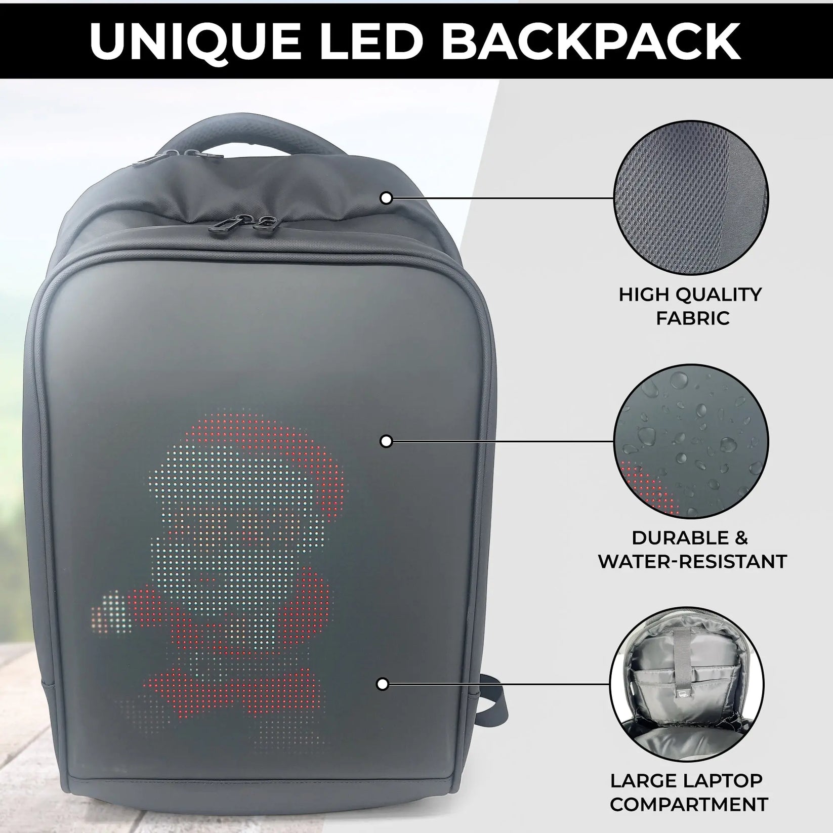 LED Backpack with Programmable Screen - Voltefy