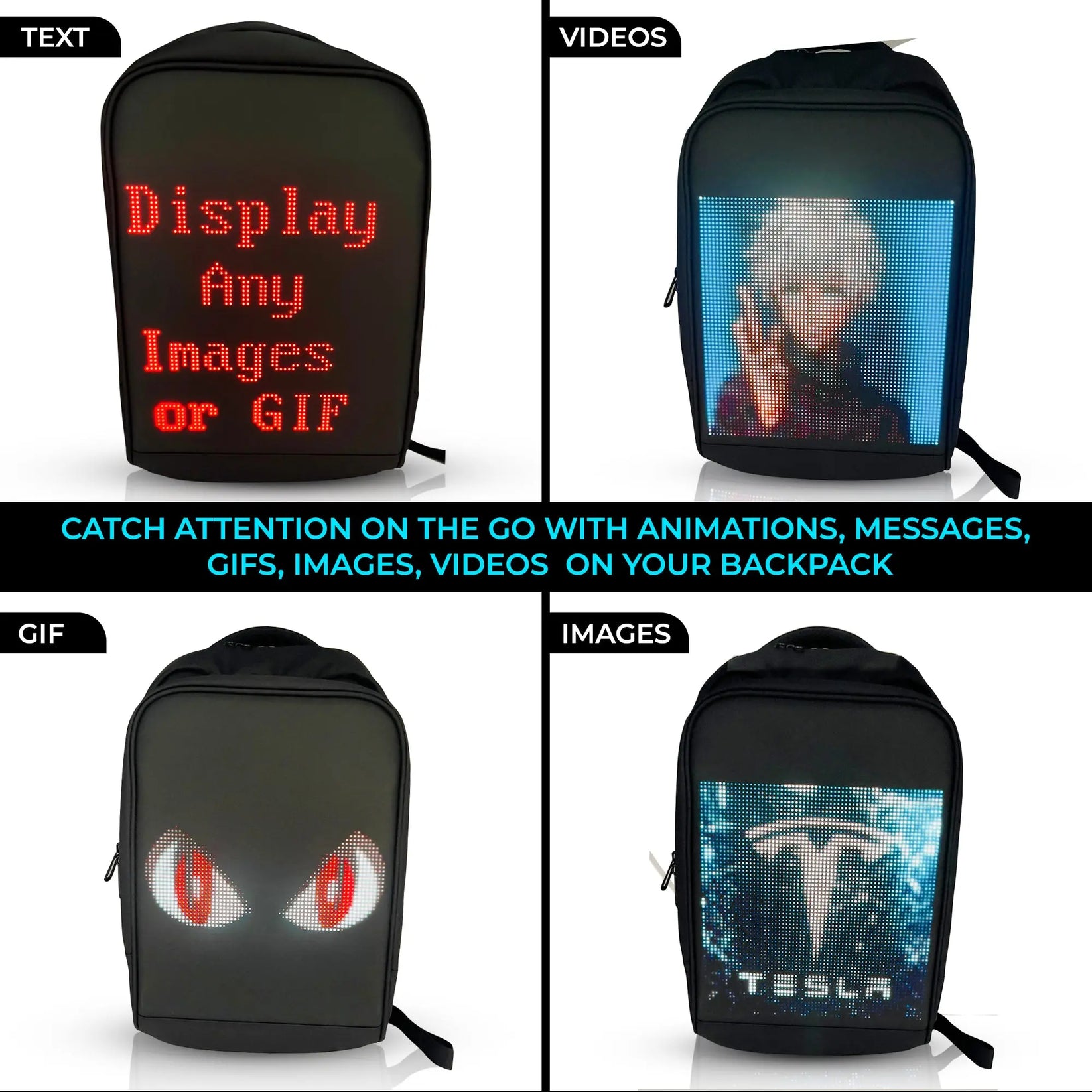 LED Backpack with Programmable Screen - Voltefy